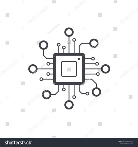 Chip Isolated Minimal Icon Processor Line Stock Vector Royalty Free 1408286816 Shutterstock