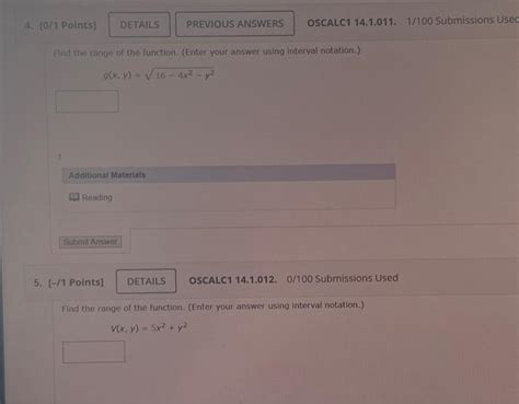 Solved Find The Range Of The Function Enter Your Answer Chegg