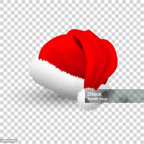 산타 클로스 모자 투명 한 배경에 고립입니다 벡터 현실적인 그림입니다 12월에 대한 스톡 벡터 아트 및 기타 이미지 12월