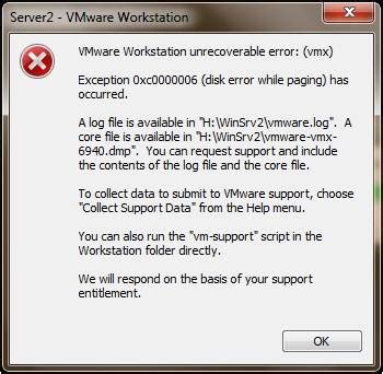 VMware Workstation Unrecoverable Error Using VM Guest Techyv Com