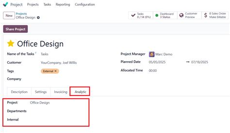 Overview Of Analytic Accounting In Odoo 18 Project Module