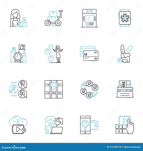 Virtual Helpers Linear Icons Set Assistance Support Ai Technology Efficiency Productivity