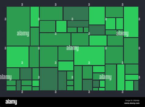 Green Treemap Graph Template Vector Illustration Heat Map Chart Stock