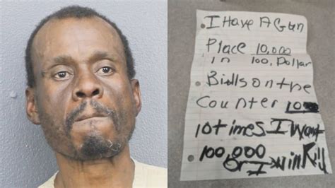 Would Be Broward Bank Robber Gave Teller Note Saying ‘i Will Kill U
