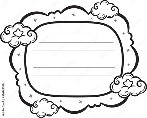 Cloud Frame Note Letter For Writing Sketch For Coloring Stock Vector Adobe Stock