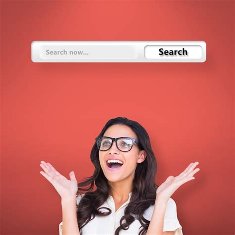 Premium Photo Pretty Brunette In Hipster Glasses Against Red Vignette