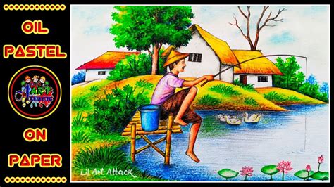 How To Draw Scenery Of Fishermen Village Scenery Drawing YouTube