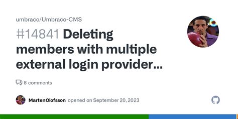 deleting members with multiple external login providers throws sql exception · issue 14841