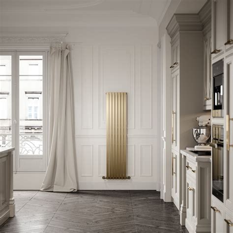Velar Brushed Gold Designer Kitchen Radiator Lusso