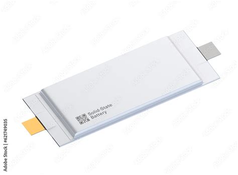 Single Solid State Battery Cell Unit With Sample Qr Code On White