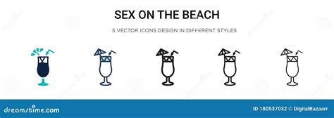 Sex On The Beach Icon In Filled Thin Line Outline And Stroke Style Vector Illustration Of Two