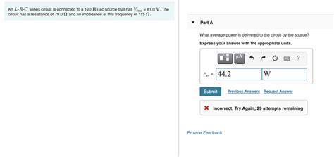 Solved An L R C Series Circuit Is Connected To A 120 Hz Ac