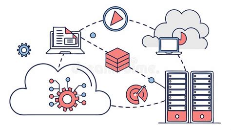 Cloud Computing Network With Devices Digital Technology And Data Flow Vector Design Generative