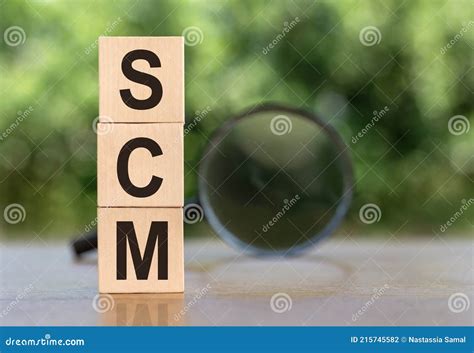 Scm Supply Chain Management Abbreviation Wooden Cubes With Letters On
