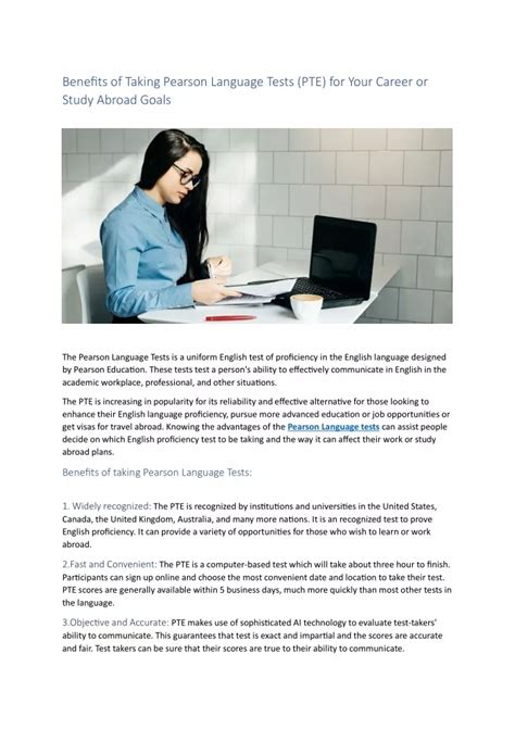 Ppt Benefits Of Taking Pearson Language Tests Pte For Your Career