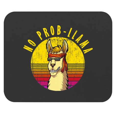 Lama Llama Vintage Alpaca No Probllama Retro Funny Llama Lover Mouse Pads Sold By