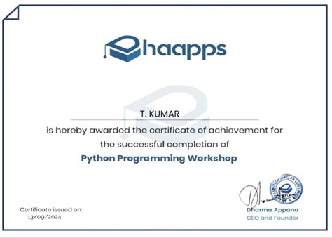 Thandra Kumar On Linkedin Python Programming Certification