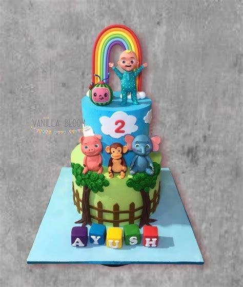 Pin By Rushina Mehrotra On Coco Melon Theme Cakes Animal Birthday