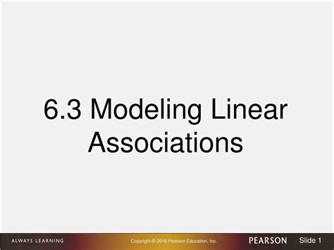 Ppt 63 Modeling Linear Associations Powerpoint Presentation Free Download Id9701157