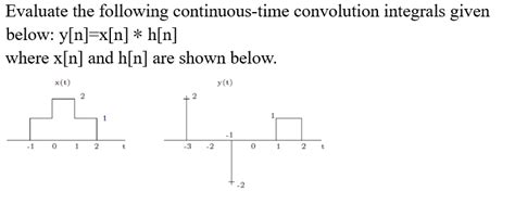 Solved Evaluate the following continuou-time convolution | Chegg.com
