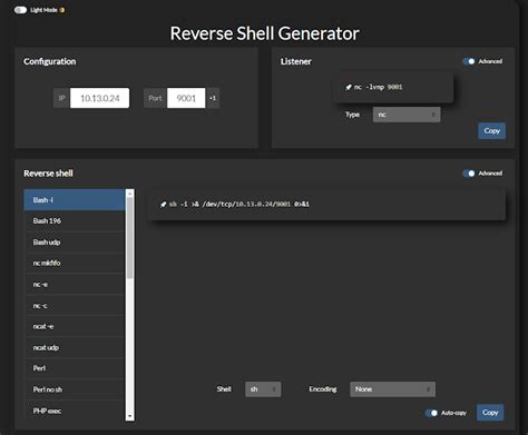 Reverse Shell Generator Hosted Reverse Shell Generator With A Ton Of Functionality Redpacket