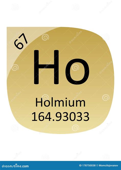 Round Periodic Table Element Symbol Of Holmium Stock Vector
