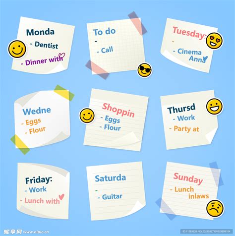 便利贴插画设计图 卡通设计 广告设计 设计图库 昵图网