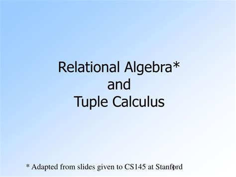 PPT Relational Algebra And Tuple Calculus PowerPoint Presentation Free Download ID