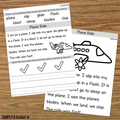 Reading Fluency & Comprehension Passages: Blends L - Simply Kinder Plus