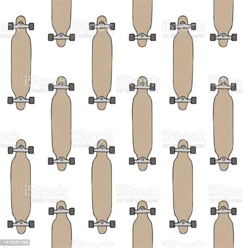 손으로 그린 낙서 스케치 긴 보드 스케이트 보드의 벡터 원활한 패턴 거리에 대한 스톡 벡터 아트 및 기타 이미지 거리 그래픽 프린트 낙서 드로잉 Istock