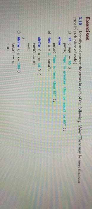 Solved Exercises 310 Identify And Correct The Errors In