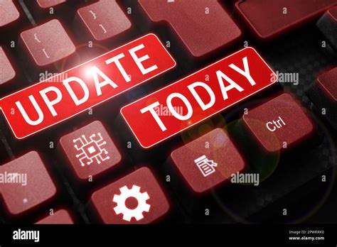 Writing Displaying Text Update Internet Concept Up To Date Make