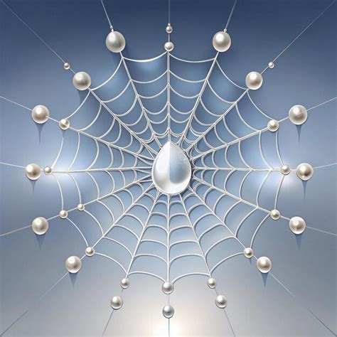 A Spider Web With Silver Balls Hanging From It Premium Ai Generated Image