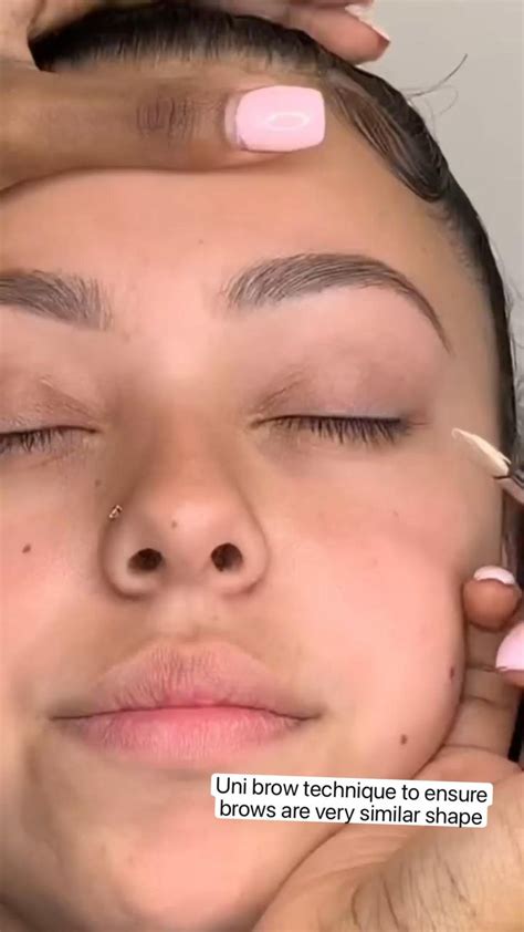 Uni Brow Technique To Ensure Brows Are Very Similar Shape Makeup Tutorial Eyebrow Tutorial