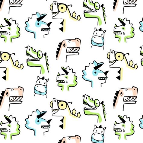 손으로 그린 패턴 및 배경 프리미엄 벡터