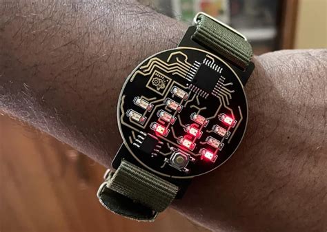 A Black And Gold Finish Binary Watch Wearables Watch Arduino