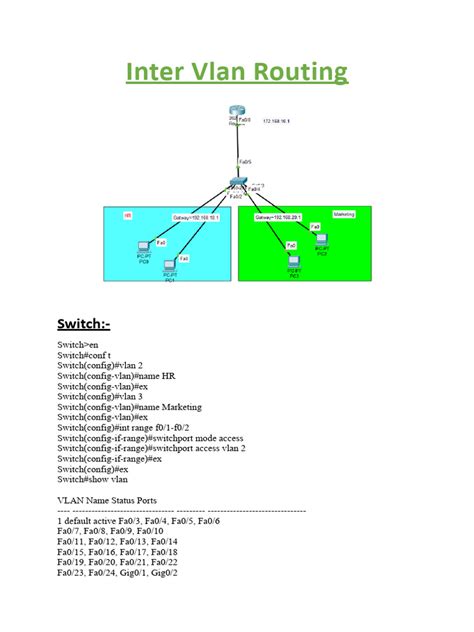 10 Inter Vlan Routing Pdf Router Computing Telecommunications
