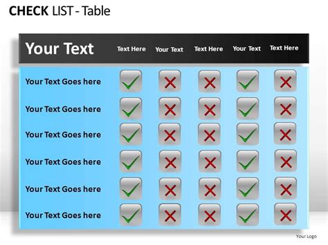 check list table powerpoint presentation slides powerpoint shapes
