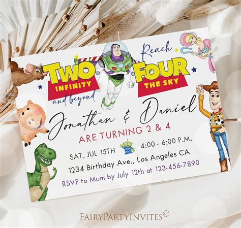 Toy Story Birthday Invitation Template Editable Party Invite Digital