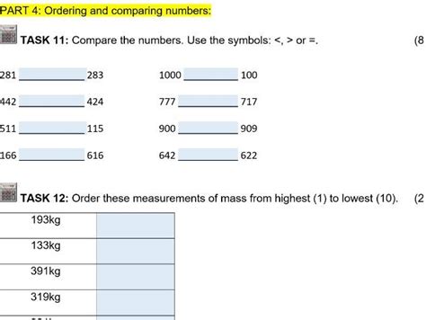 read write order and compare numbers e3 1 teaching resources