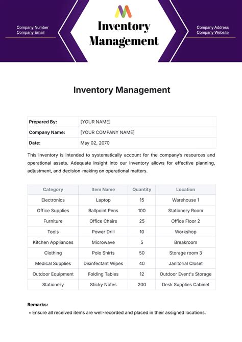 Free Weekly Inventory Management Report Template To Edit Online