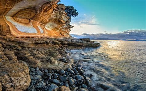 Photograph Painted Cliffs Maria Island Tasmania By Colin Winhall On