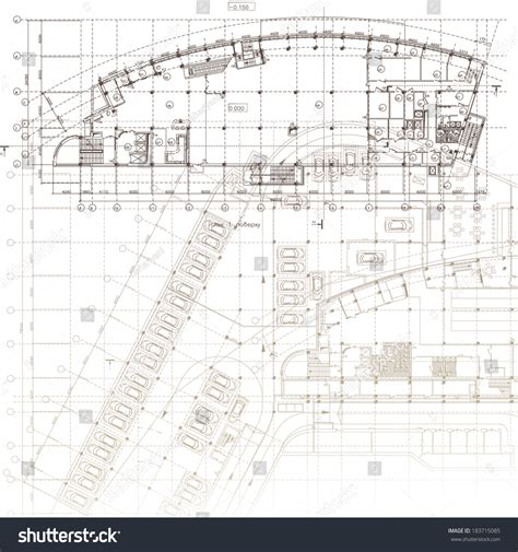 Urban Blueprint Vector Architectural Background Part Stock Vector Royalty Free 183715085