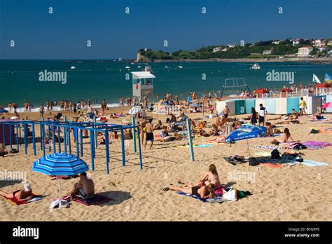 Beach Scene In The Bay At Saint Jean De Luz Pyrenees Atlantiques French