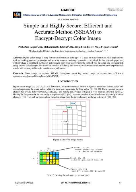 Pdf Simple And Highly Secure Efficient And Accurate Method Sseam