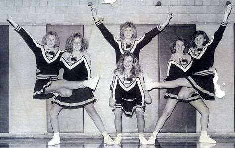 1980s Unknown Cheerleaders Lincoln High School 80s Cheerleader