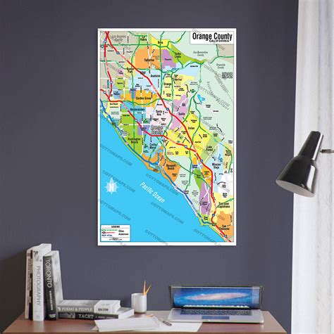Orange County Map No Zip Codes Poster Prints Otto Maps