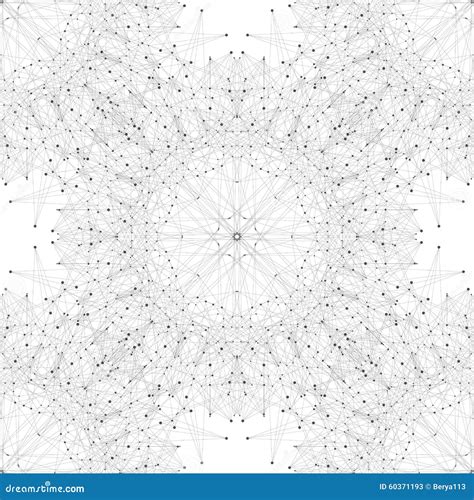 Seamless Graphic Texture Molecule And Communication Connected Lines With Dots Stock Vector