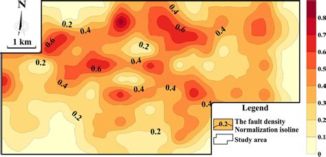 Contour Map Of The Normalized Fault Density Download Scientific Diagram