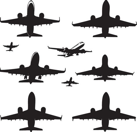 Airplane Silhouettes Illustration 56730836 Vector Art At Vecteezy